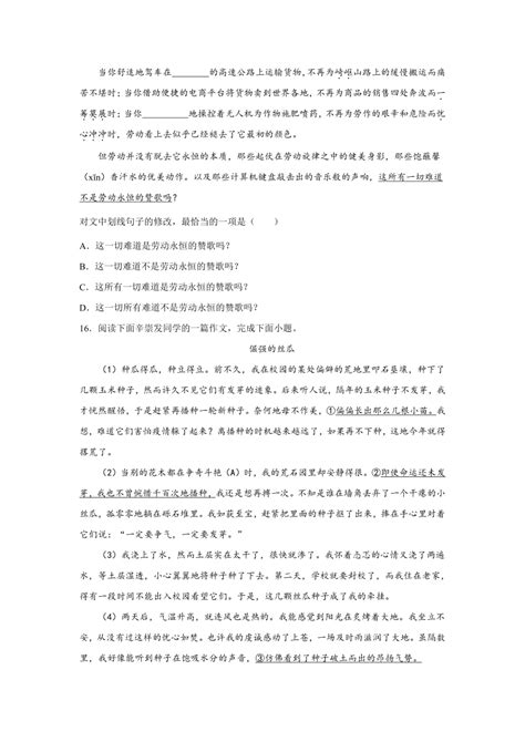 中考语文一轮复习：病句辨析选择题（含解析）21世纪教育网 二一教育