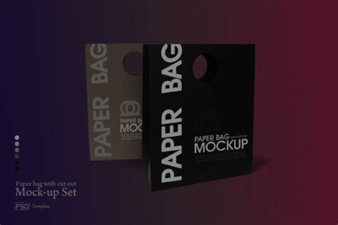 纸质礼品袋礼物袋品牌设计样机模板 云瑞设计