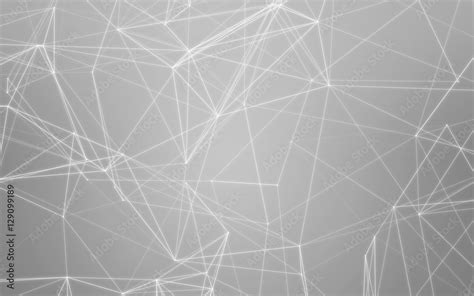 3d Abstract Polygonal White Background With Low Poly Connecting Dots And Lines Connection