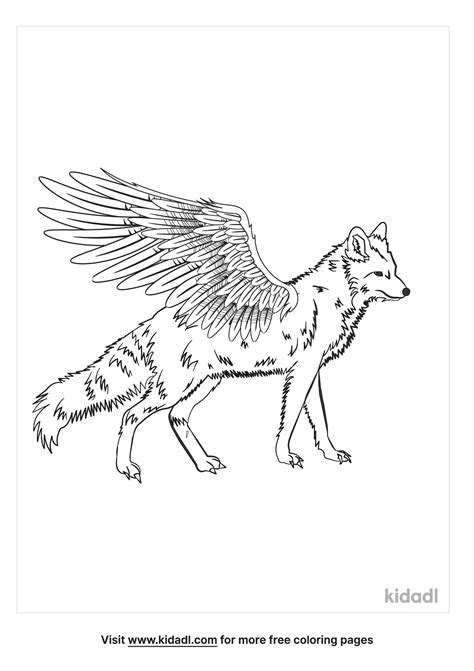 Winged Wolf Pack Coloring Pages