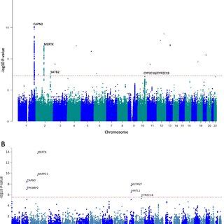 Manhattan Plots For The GWAS And Gene Based Analysis A Manhattan Plot