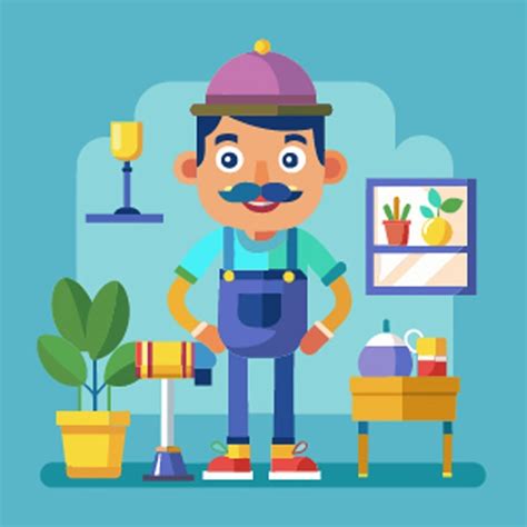 Interior Decorator Vector Character Flat Style Illustration Premium