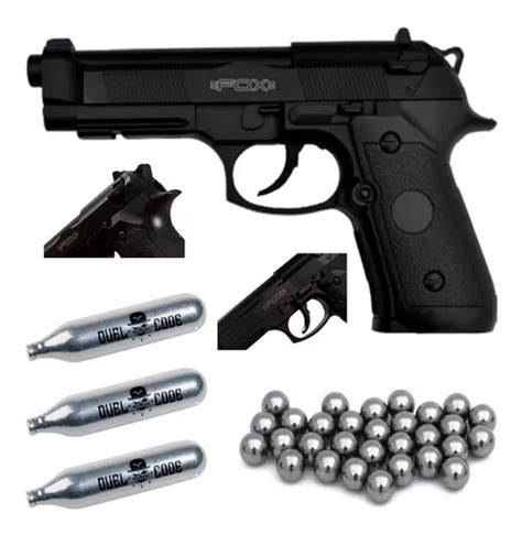 Kit Pistola Co2 Fox Replica Beretta 92 Semi Automatica