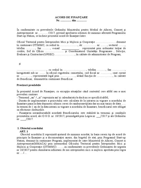 Acord De Functionare Model Acord Imobiliare Ro