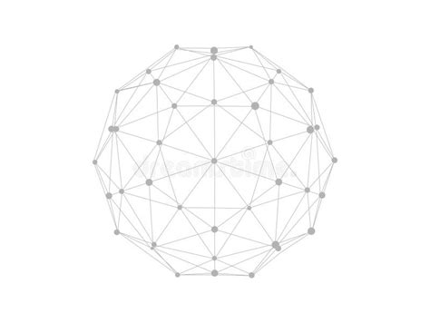 Technology Abstract Shape Dots Connected By Lines Minimalist Mesh Sphere Abstract Polygonal