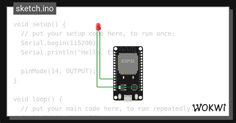 Led Flashing Wokwi Esp32 Stm32 Arduino Simulator