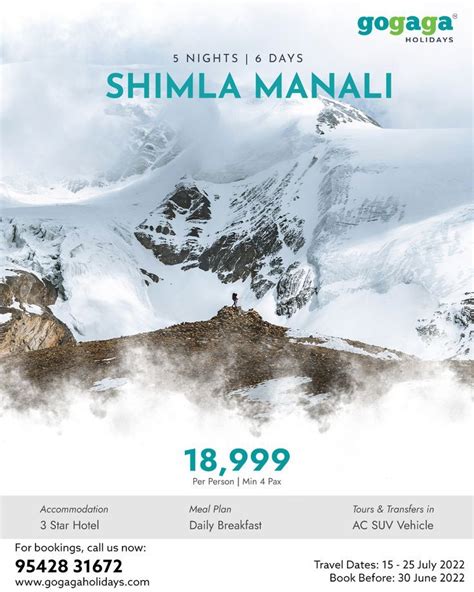 Shimla And Manali Travel Poster Design Social Media Branding Design