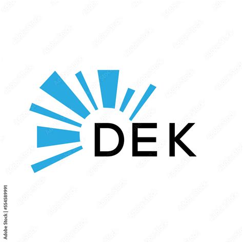 dek letter logo dek blue image on white background and black letter