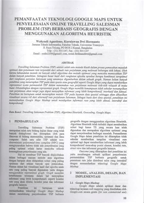 Pdf Pemanfaatan Teknologi Google Maps Untuk Penyelesaian Online