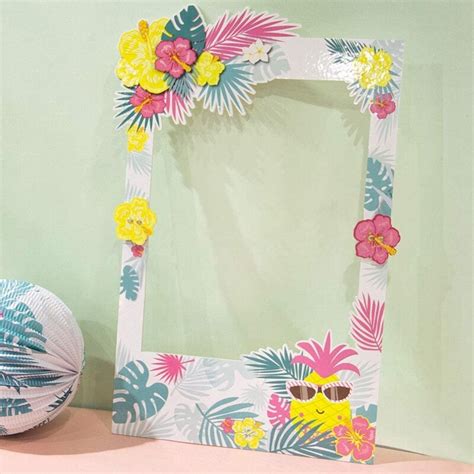 2 In 1 Luau Photo Booth Props Frame Party Supplies Vicedeal