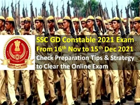 Ssc Gd Constable 2021 Recruitment Exam From 16th Nov To 15th Dec Check