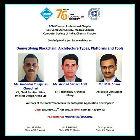 Mohan Hr On Linkedin Acm Chennai Ieee Cs Madras Csi Chennai