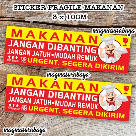 Jual Sticker Fragile Makanan Sticker Fragile Food Magmasurabaya