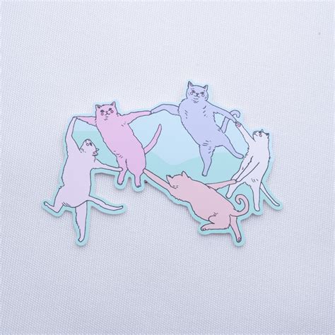 Dancing Cats Sticker Dancing Cat Cat Stickers Rainbow Cat