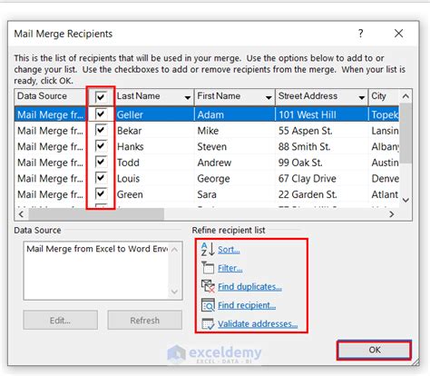 How To Mail Merge From Excel To Word Envelopes Methods