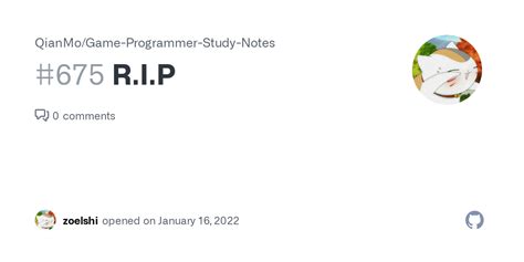 R I P Issue 675 QianMo Game Programmer Study Notes GitHub