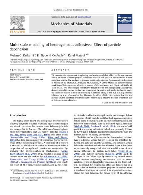 pdf multi scale modeling of heterogeneous adhesives effect of