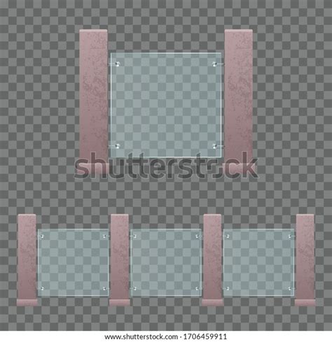 Modern Glass Railing Vector Illustration Isolated Stock Vector Royalty
