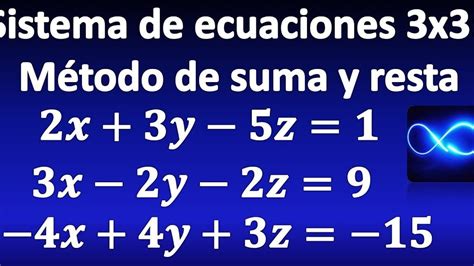 Resuelve Sistemas De Ecuaciones 3x3 Con El Método De Eliminación