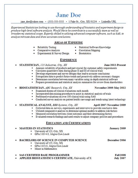 Resume For Statistics Dodym7ovat
