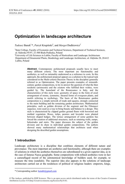 PDF Optimization In Landscape Architecture