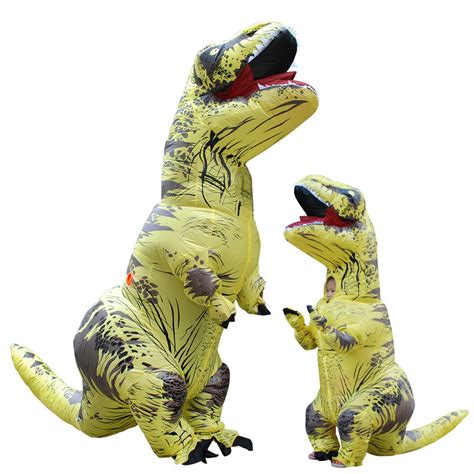 Kostüm Aufblasbarer T Rex für Erwachsene und Kinder Erbsengrün