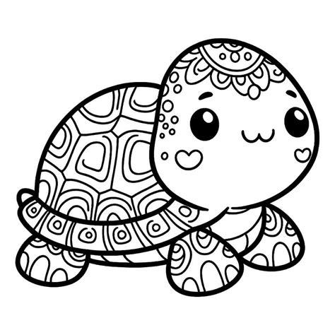 Раскраска Милая черепашка распечатать или скачать
