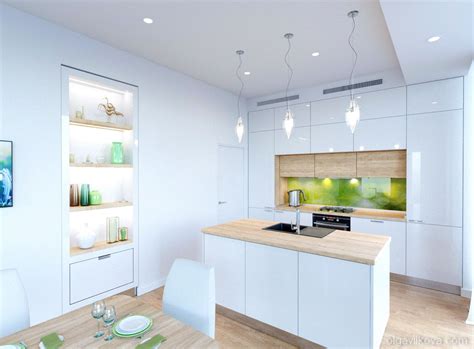 Дизайн интерьера Современная кухня в белом цвете