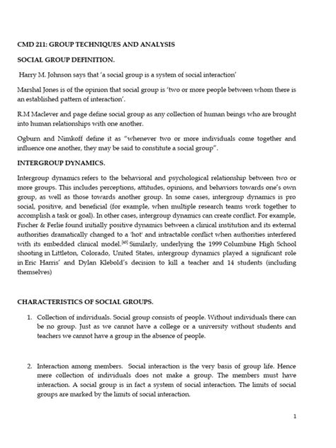 Group Analysis Notes Pdf Social Group Social Psychology