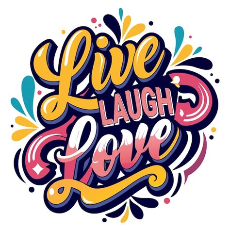 Live Laugh Love Typography Design Premium Ai Generated Vector