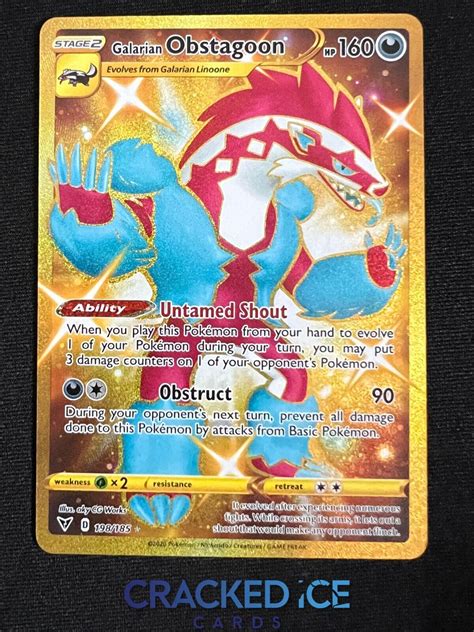 Mavin Galarian Obstagoon 198185 Vivid Voltage Gold Secret Rare Holo Pokemon Card Nm M