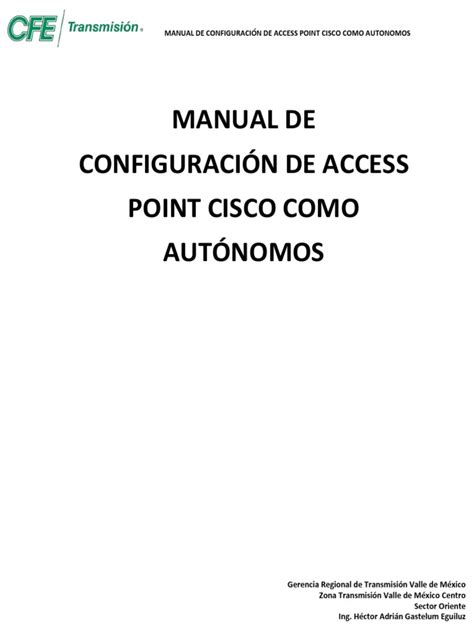Manual Modo Autonomo Ap Cisco V 1 1 Pdf Punto De Acceso Inalámbrico