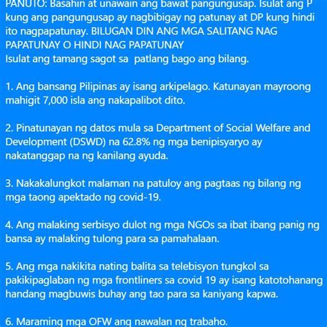 Kindly Help Me Po Please Thankyou Po PANUTO Basahin At Unawain