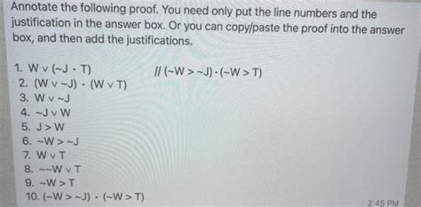 Solved Annotate The Following Proof You Need Only Put The