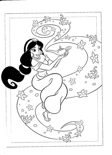 Раскраски Принцесса Жасмин 68 фото