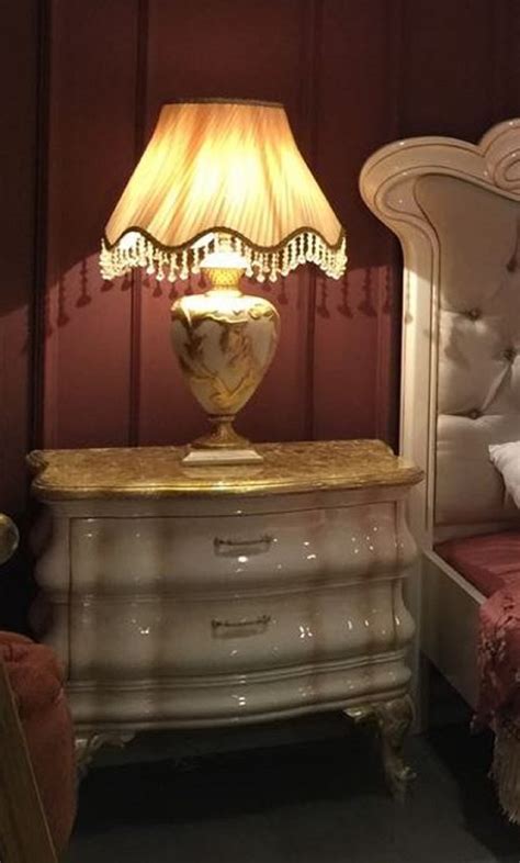 Casa Padrino Luxury Baroque Bedside Table White Gold Handmade