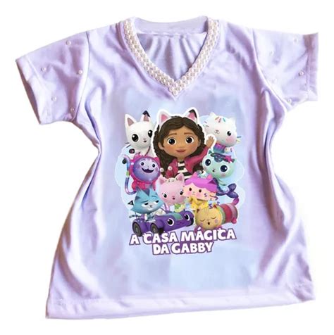 Camiseta Menina Casa Mágica Da Gabby Dollhouse Gaby Modelo24 MercadoLivre