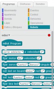 Iniciación a la robótica Mblock programando a nuestro Lucas mBot
