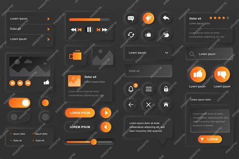 비디오 튜브 모바일 앱용 사용자 인터페이스 요소 라이브 스트리밍 서비스 멀티미디어 컨텐츠 비디오 플레이어 Gui 템플릿 독특한 Neumorphic Ui Ux 디자인