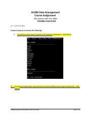 SolvedassignmentSQLqueriesOne Docx IS3280 Data Management Course