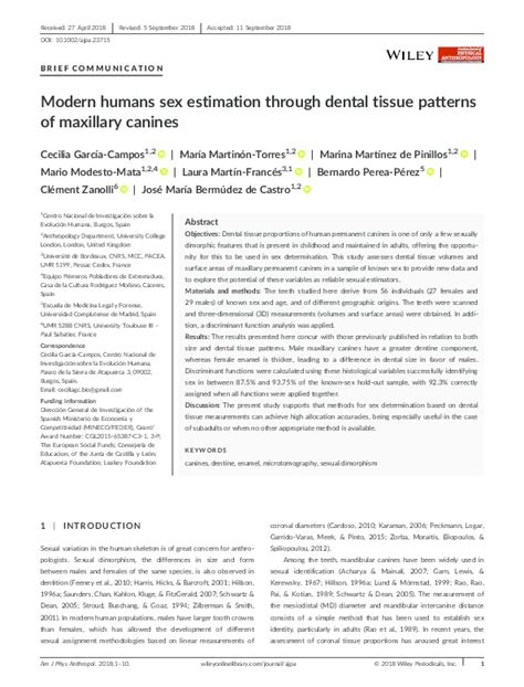 Pdf A New Multivariate Method For Determining Sex Of Immature Human