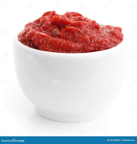 Tomato Paste In Small White Dish Stock Image Image Of Sauce