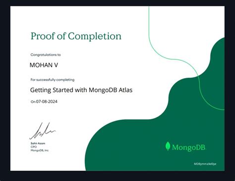 Mohan V On Linkedin Mongodb Certification Databasemanagement Nosql