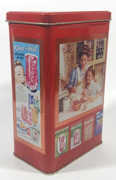 Kool Aid Sugar Sweetened Soft Drink Mix 8 Tall Tin Metal Container