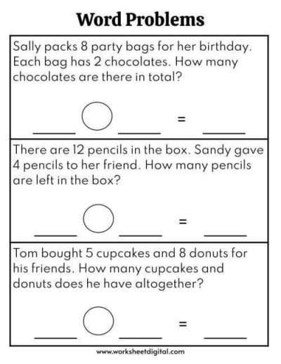 Addition Word Problems Worksheet Digital Worksheets Library