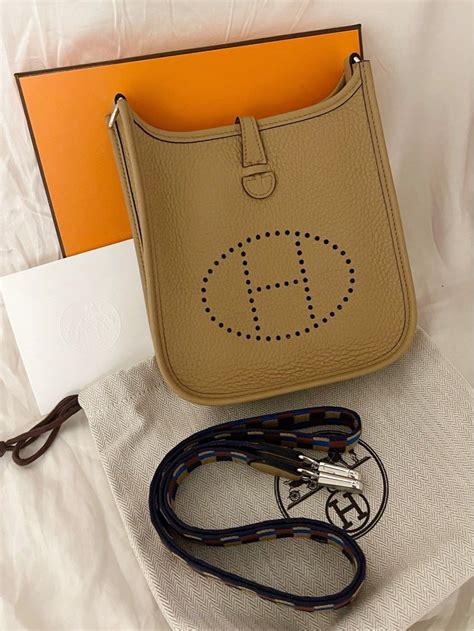 Hermes Mini Evelyne Tpm Chai 100 Authentic And New 名牌 手袋及銀包