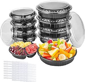 Amazon WEQNNM 10 Pcs Plastic Appetizer Tray With Lid Heavy Duty