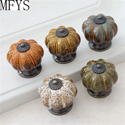 Ceramic Knobs Pumpkin Dresser Knob Drawer Ceramic Cabinet Handle