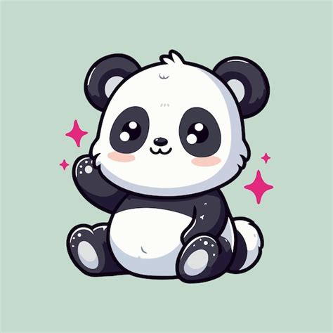 Cute Panda Vector Illustration Panda Cartoon Premium Ai Generated Vector