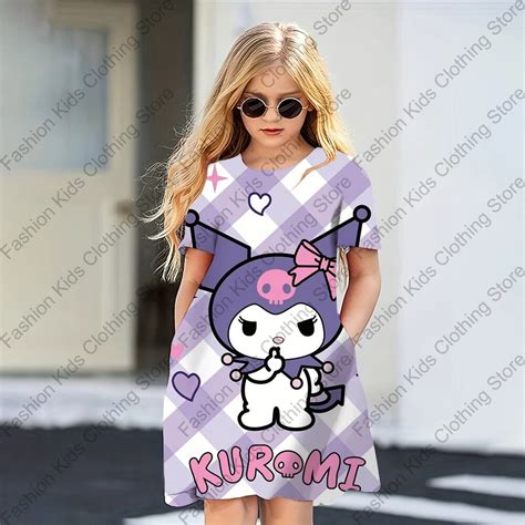 Jiayi Miniso Summer New Girls My Melody Dress Cartoon Cute Kuromi 3d